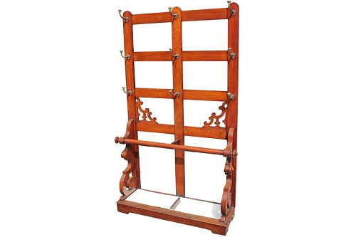 Late Victorian Mahogany Brass Hall Stand - Gow Antiques